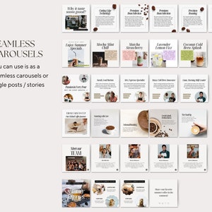 Cafe Instagram Post & Stories Template Bundle, Editable Coffee Shop ...