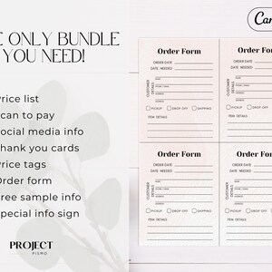 Craft Show Template Bundle Signs, Small Business, Order Form Template ...