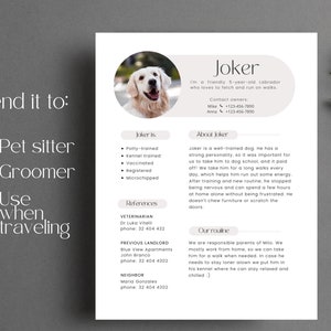 Pet Bio Resume, Renting Dog Profile, Foster Cat Bio, About My Pet ...