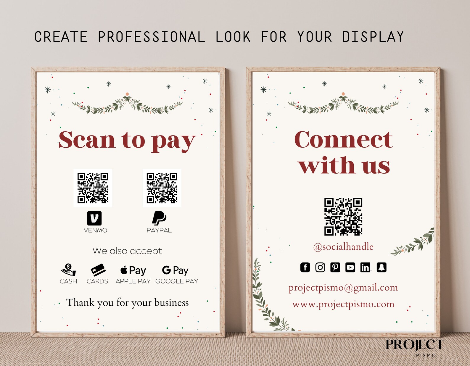 Craft Fair Display Signs, Template for Holiday Market Show, Bundle for ...