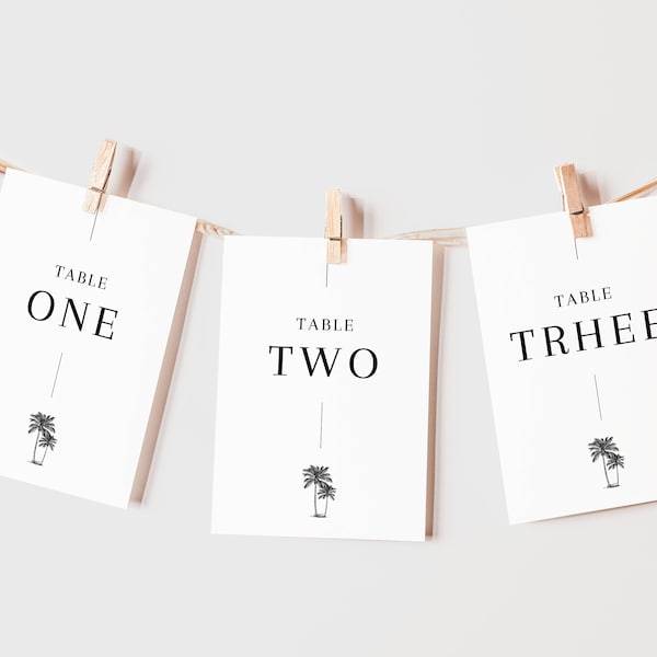 Palm Tree Table Number - Etsy
