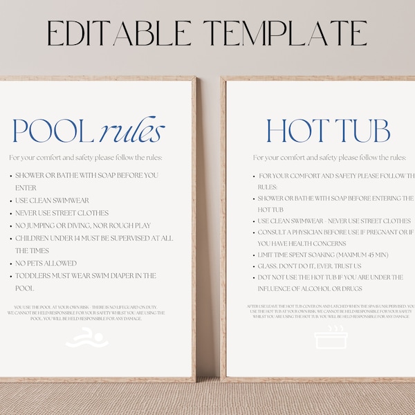 Pool Rules Sign - Etsy