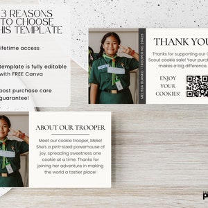 Girl Scout Cookie Sales Business Card, Editable Template With Photo and ...