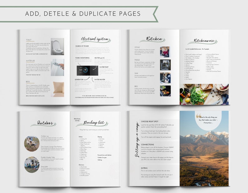 RV Rental Welcome Book Template, Camper Rental Guidebook, Booklet for ...