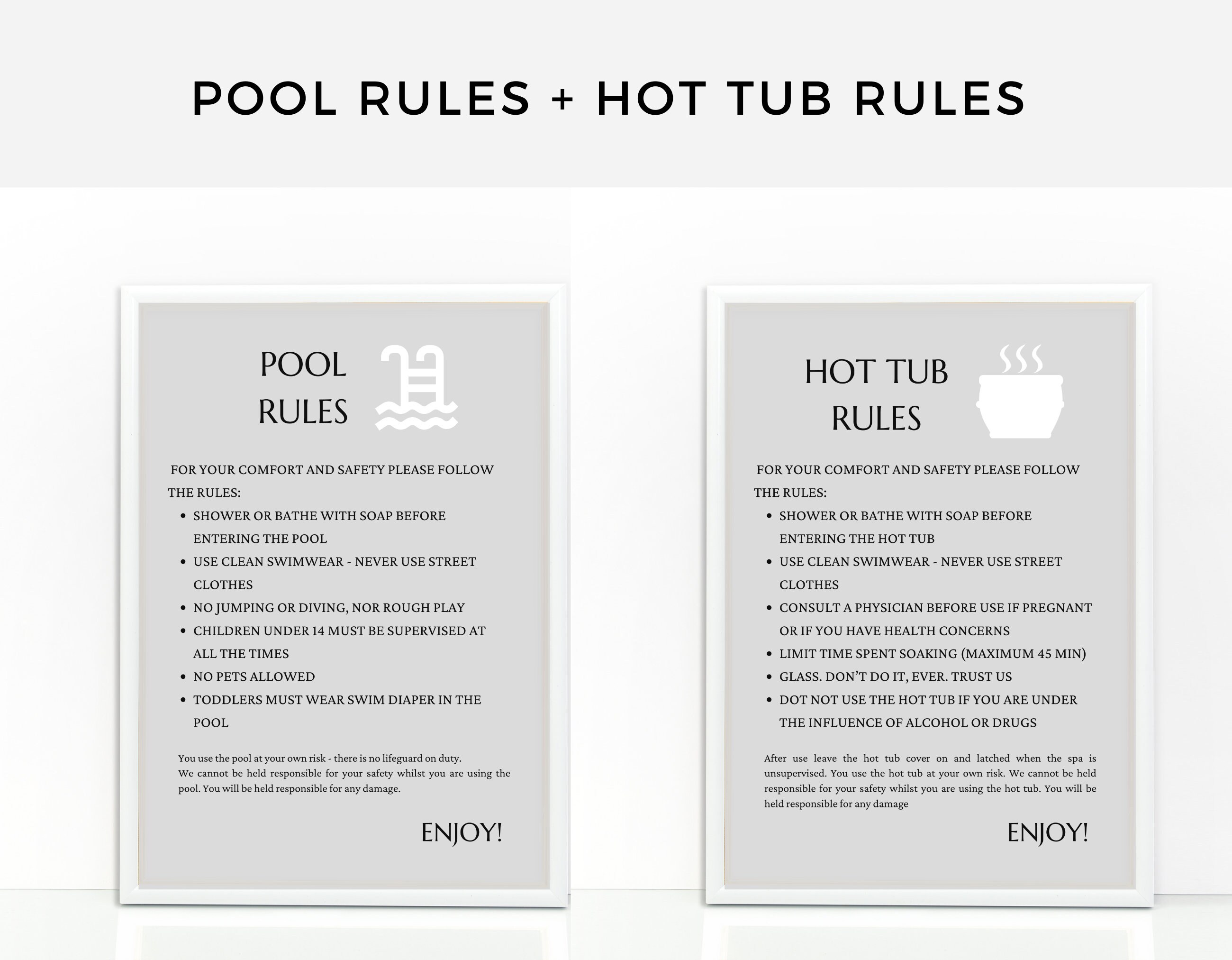 Hot Tub Rules Sign Pool Rules Template Editable Poster - Etsy UK