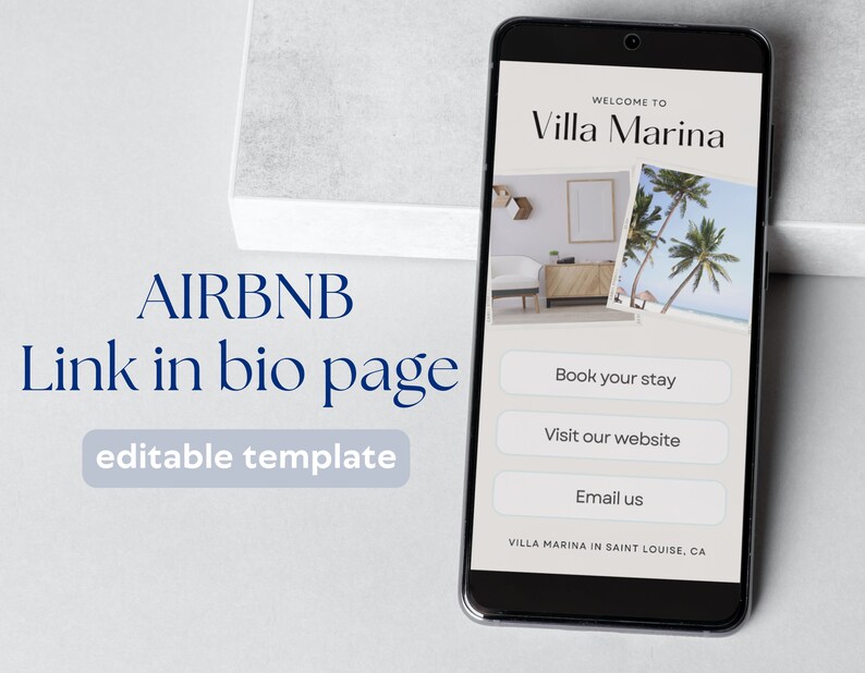 Instagram Link in Bio Page for Airbnb Canva Template Ocean - Etsy