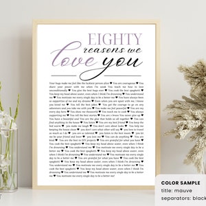 70 Reasons We Love You Printable Poster That is a Great Last - Etsy