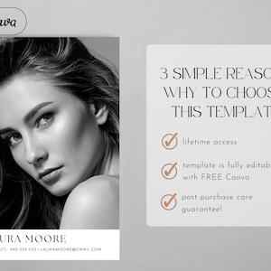 Model Comp Card Template, Modeling Zed Card, Fashion Resume Photo Card ...