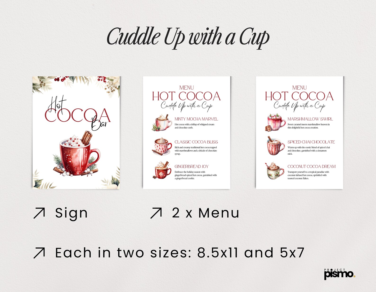 Hot Chocolate Bar Menu Sign, Holiday Party Sign, Hot Cocoa Bar Sign ...