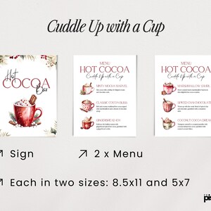 Hot Chocolate Bar Menu Sign, Holiday Party Sign, Hot Cocoa Bar Sign ...