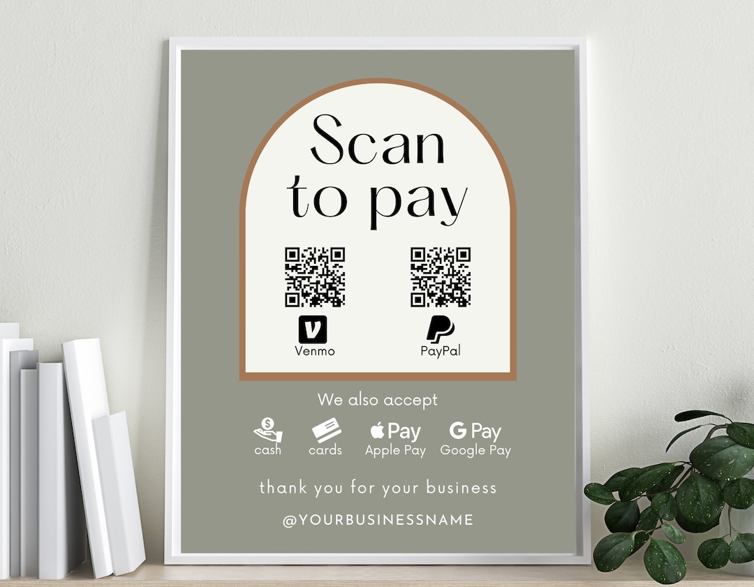 Editable Scan to Pay Template, QR Scan Code, QR Sign Printable Sign ...