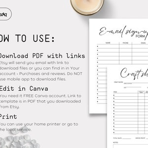 Craft Market Signs Printable, Template for Holiday Craft Fair, Bundle ...