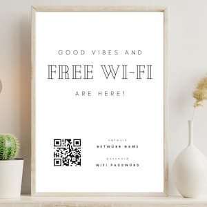 Wifi Password With Qr Code, Scan to Connect Poster, Network Connection ...