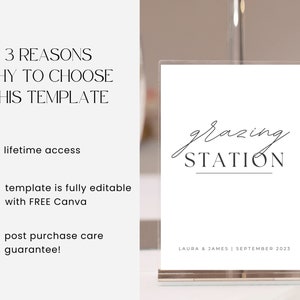 Grazing Station Sign - Editable Template for Wedding Grazing Table Sign ...