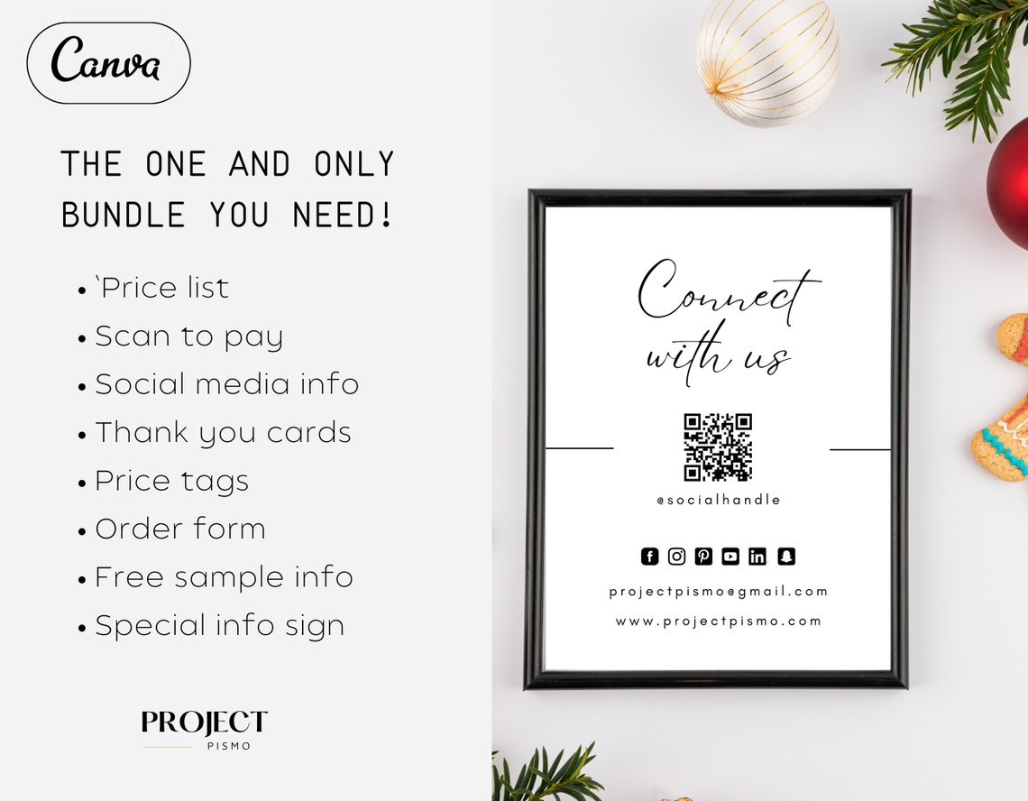 Craft Show Price List and Scan to Pay Signs Editable - Etsy