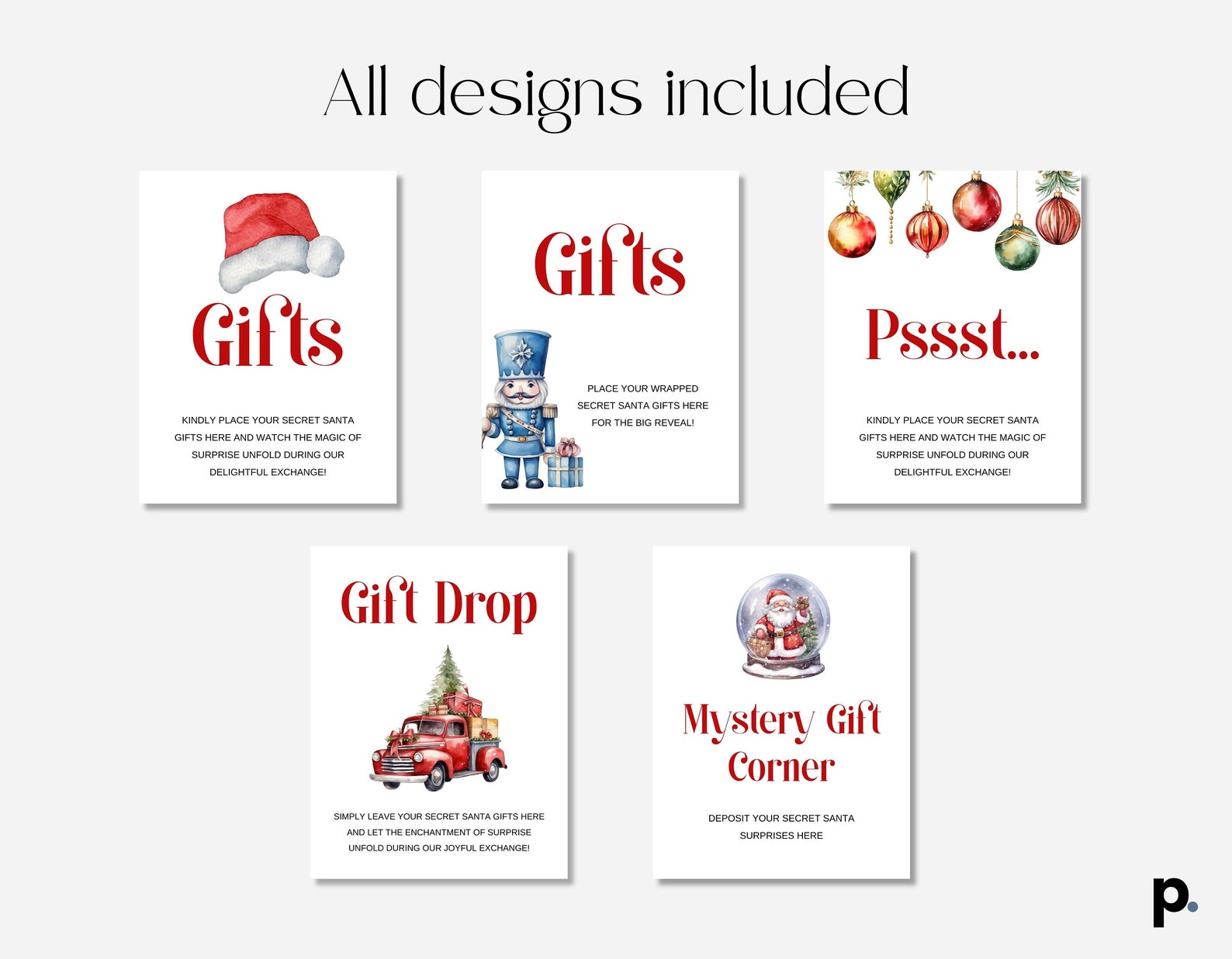 Pssst... Gift Drop Here Signs, Printable Signs for Secret Santa,leave ...
