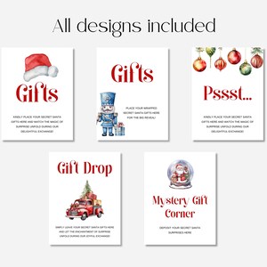 Pssst... Gift Drop Here Signs, Printable Signs for Secret Santa,leave ...
