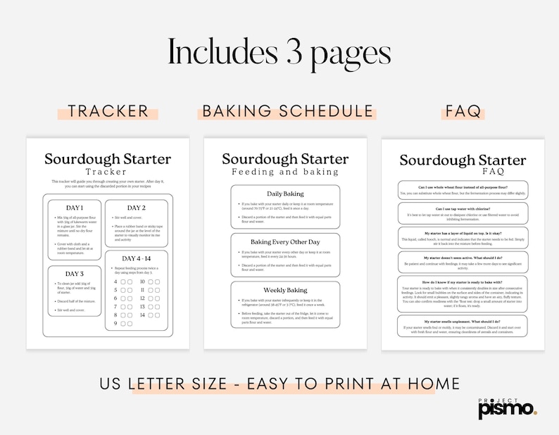 Sourdough Starter Tracker: Baking Schedule & FAQ (PDF) - Etsy