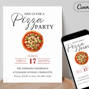 Editable Pizza Making Party Invitation Template, Slice of Joy Funny ...