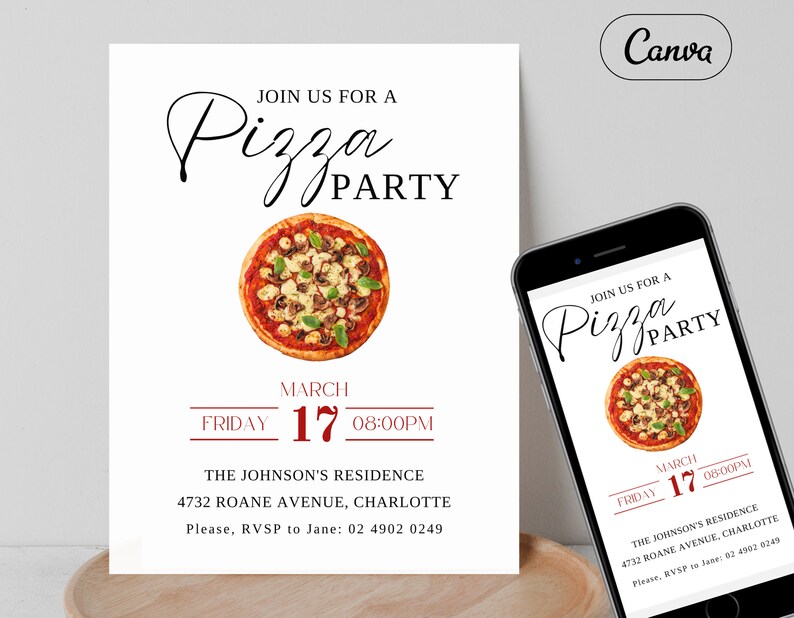 Editable Pizza Making Party Invitation Template Slice of Joy - Etsy