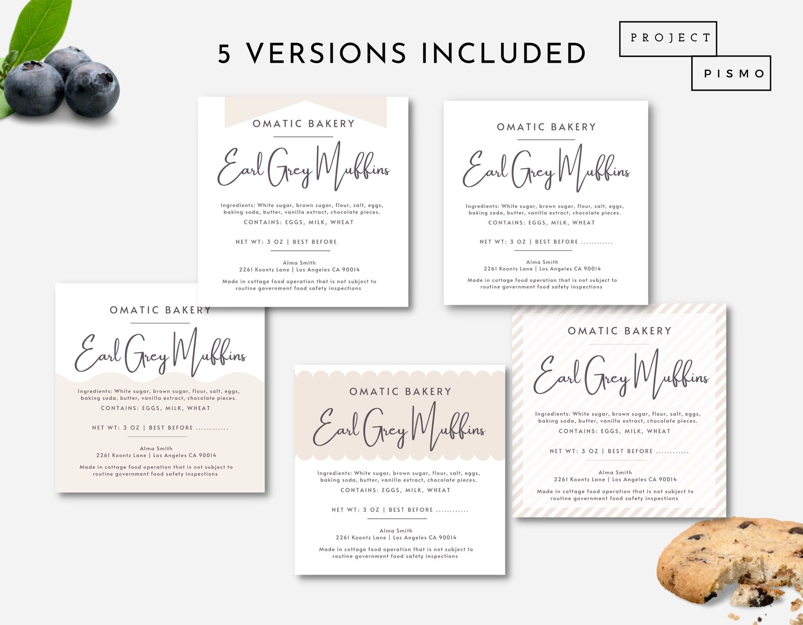Editable Food License Label Template Custom Cottage Law - Etsy