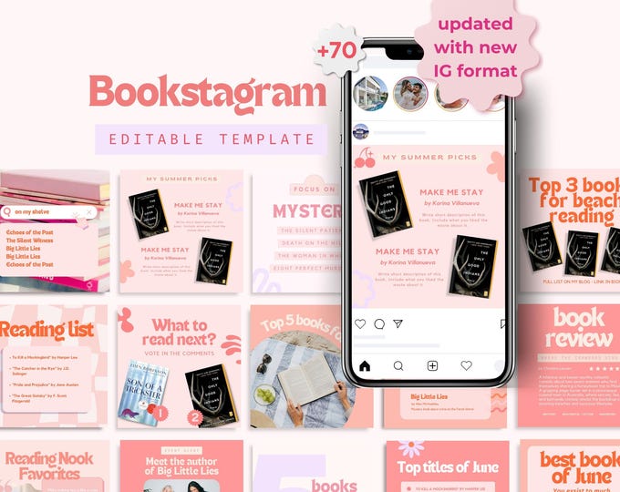 2025 Book Template Bookstagram Canva Bookish Instagram Book Lover ...