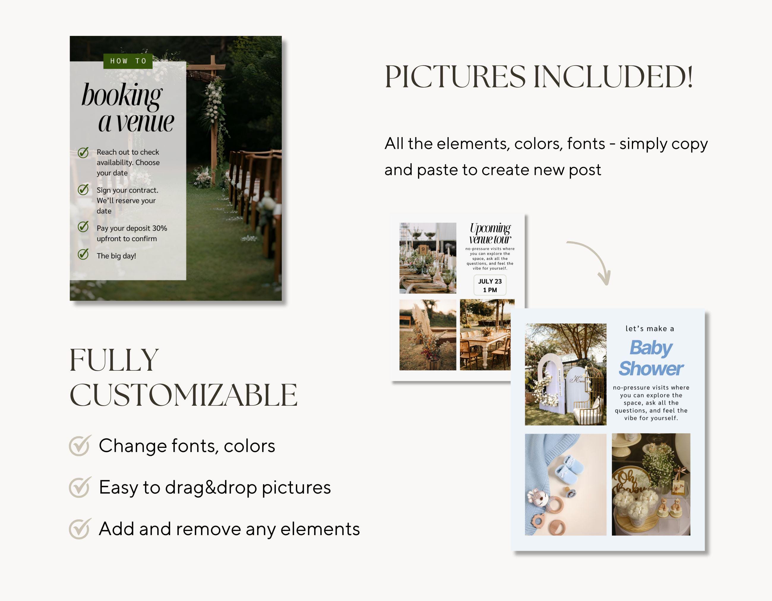 Event Venue Hire Instagram Templates, Sage Wedding Venue, Space Rental ...