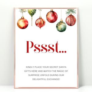 Pssst... Gift Drop Here Signs, Printable Signs for Secret Santa,leave ...