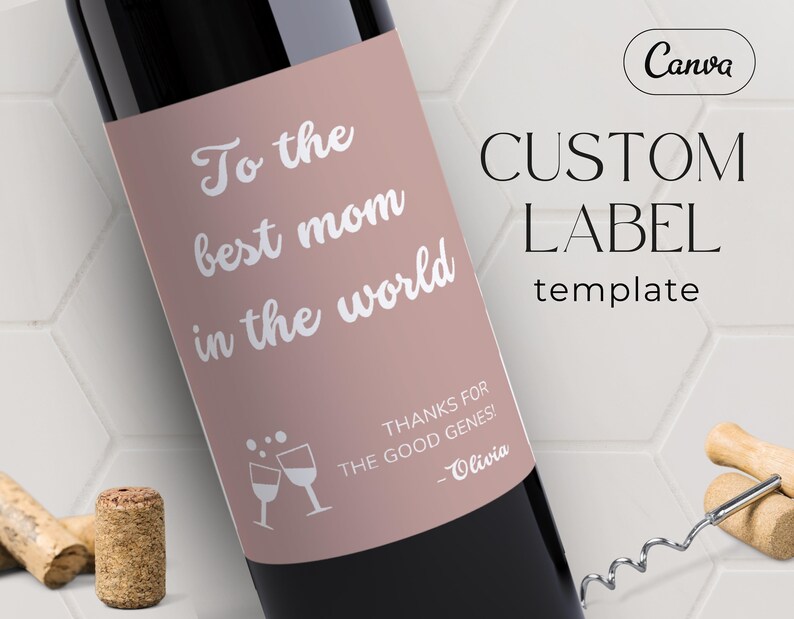 Customizable Wine Label Sticker Editable Template Wine - Etsy
