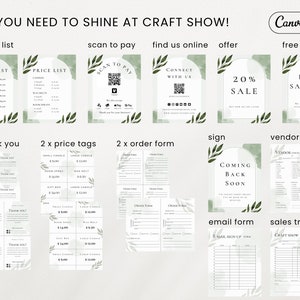 Craft Show Price List and Scan to Pay Signs, Editable Templates, Local ...