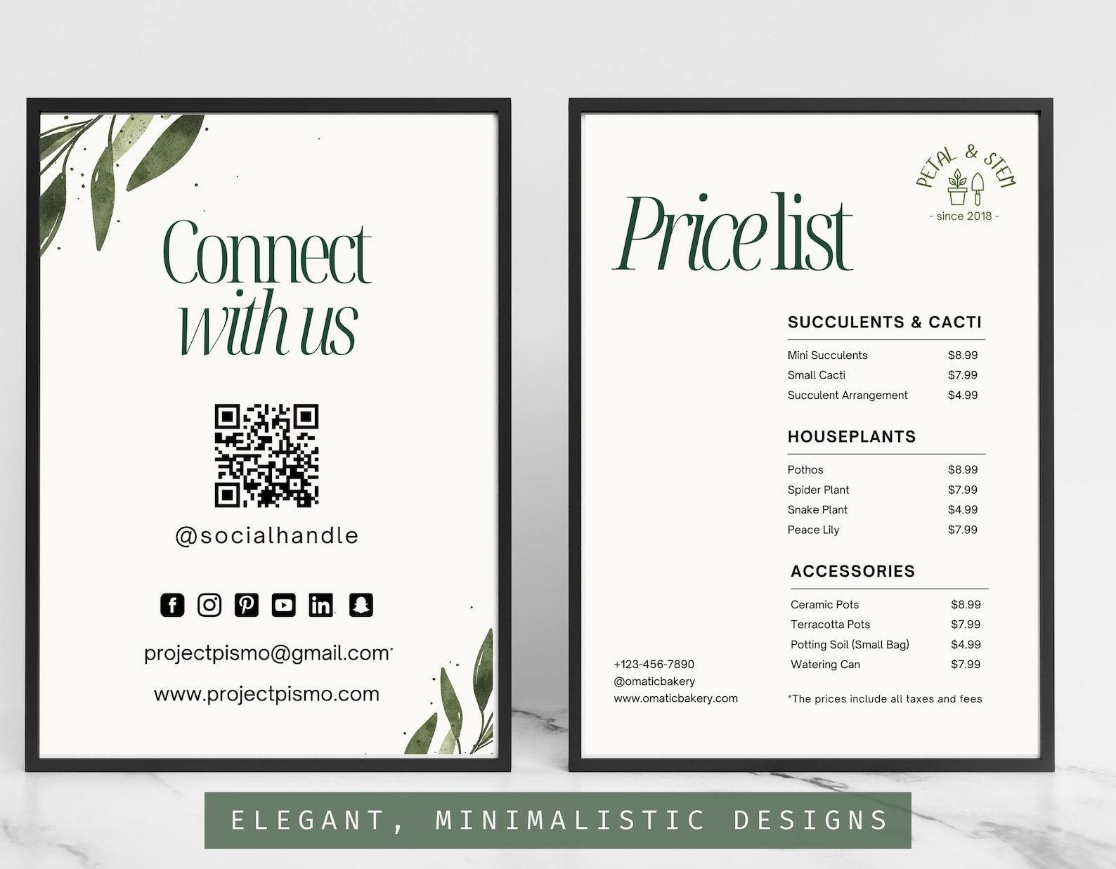 Plant Shop Signs Bundle Vendor Plant Business Template Garden Social ...