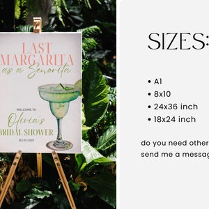 Editable Welcome Bachelorette Sign, Watercolor Last Margarita as ...