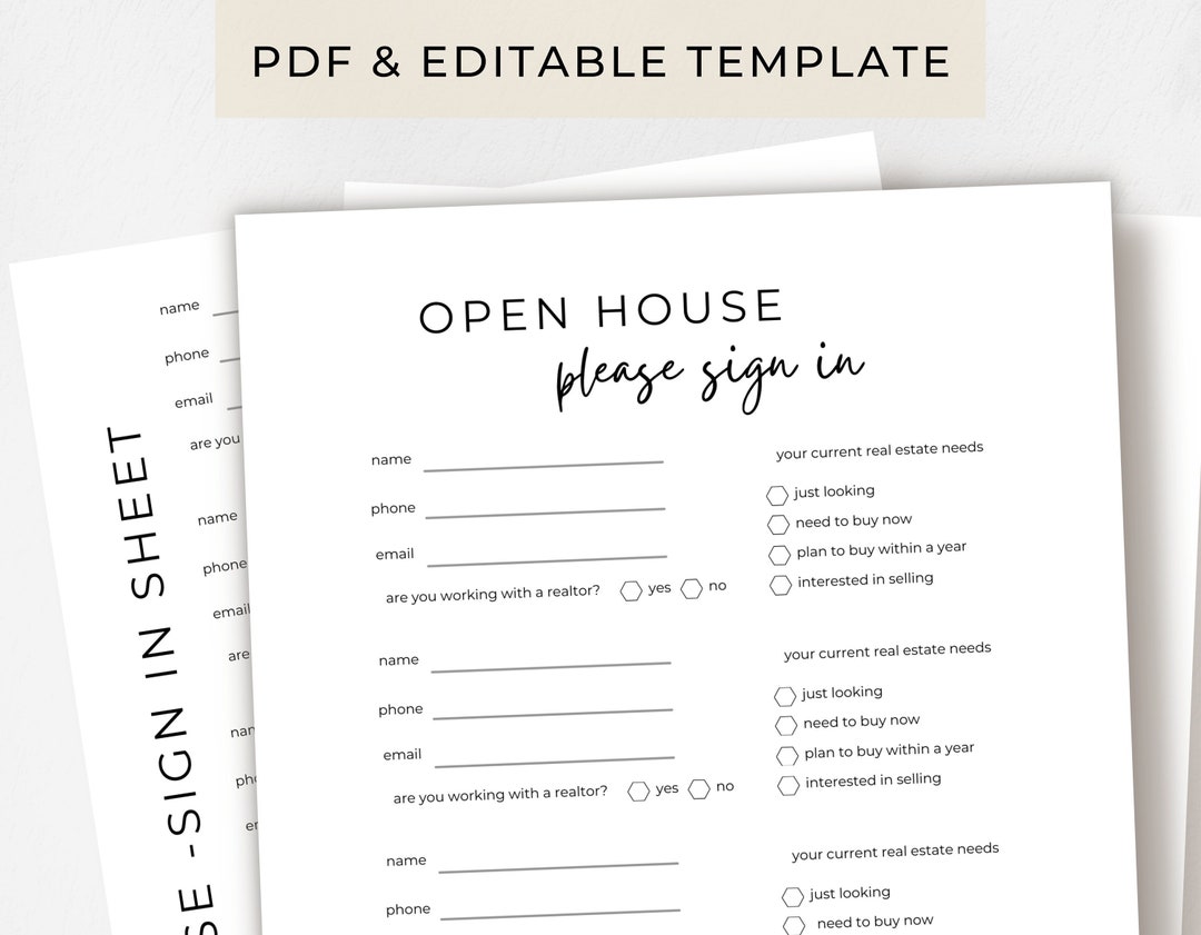 Open House Sing in Sheets, Template for Open House Sign, Realtor Flyer ...