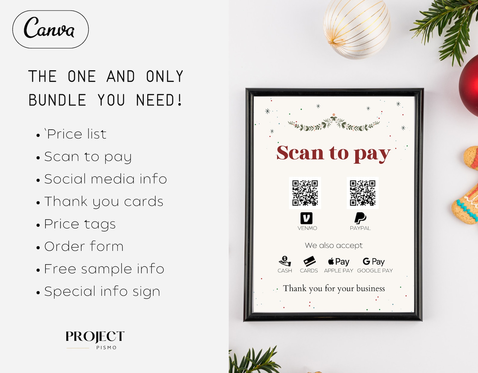 Craft Fair Display Signs, Template for Holiday Market Show, Bundle for ...