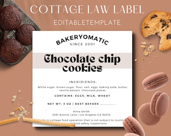 Cottage Law Labels Template Food License Label for Home - Etsy
