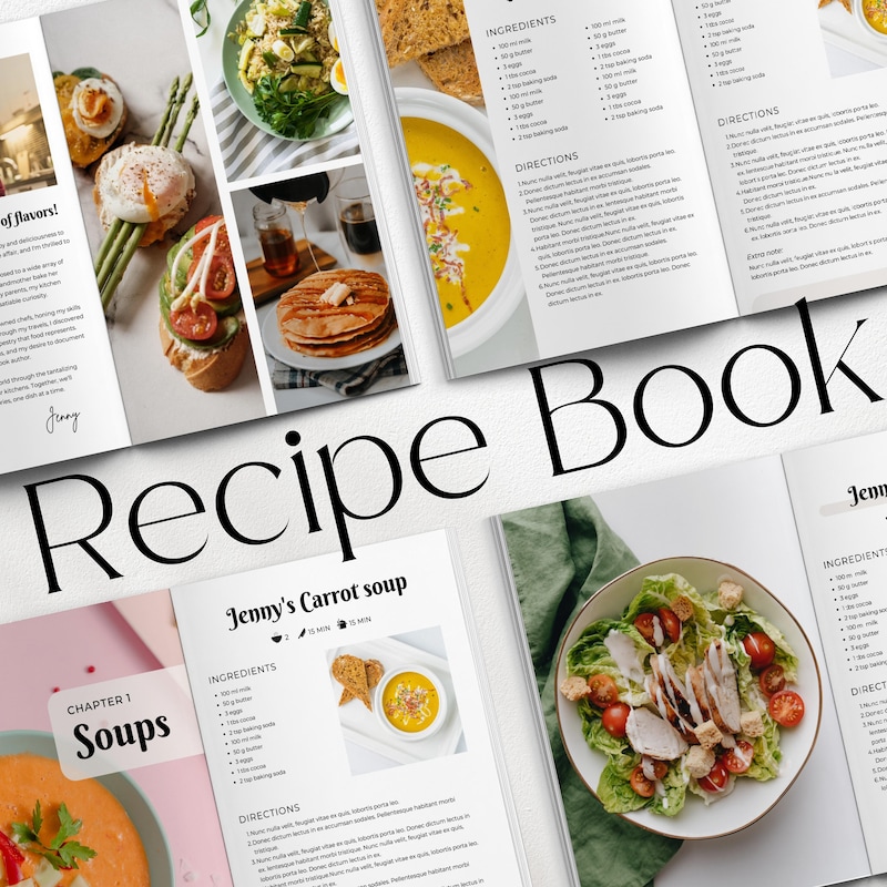 Cookbook Cover Template - Etsy