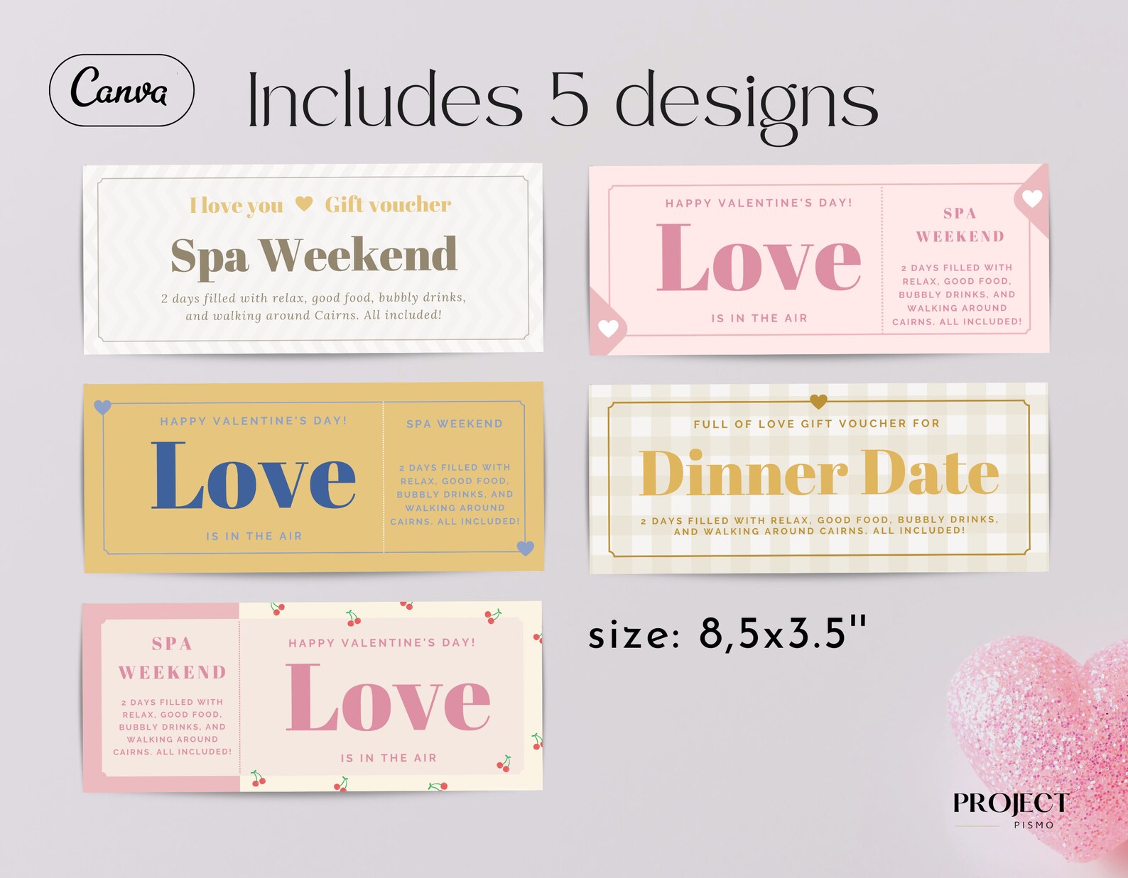 Spa Weekend Voucher Editable Template Printable Valentines - Etsy