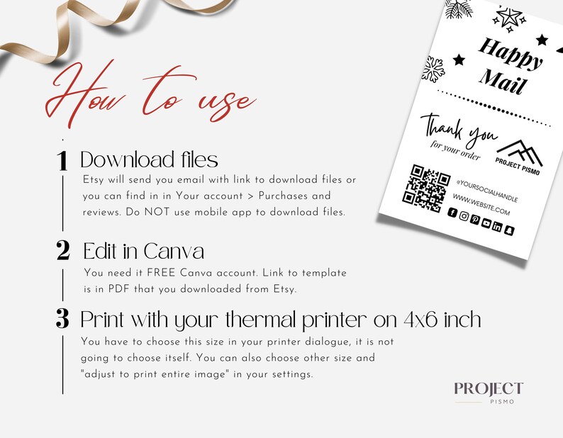 Thermal Printer Stickers Template Custom Packaging Labels - Etsy