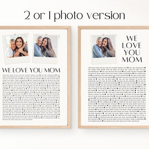 Personalized Photo Things We Love About You Mom Print, Custom Mother's ...