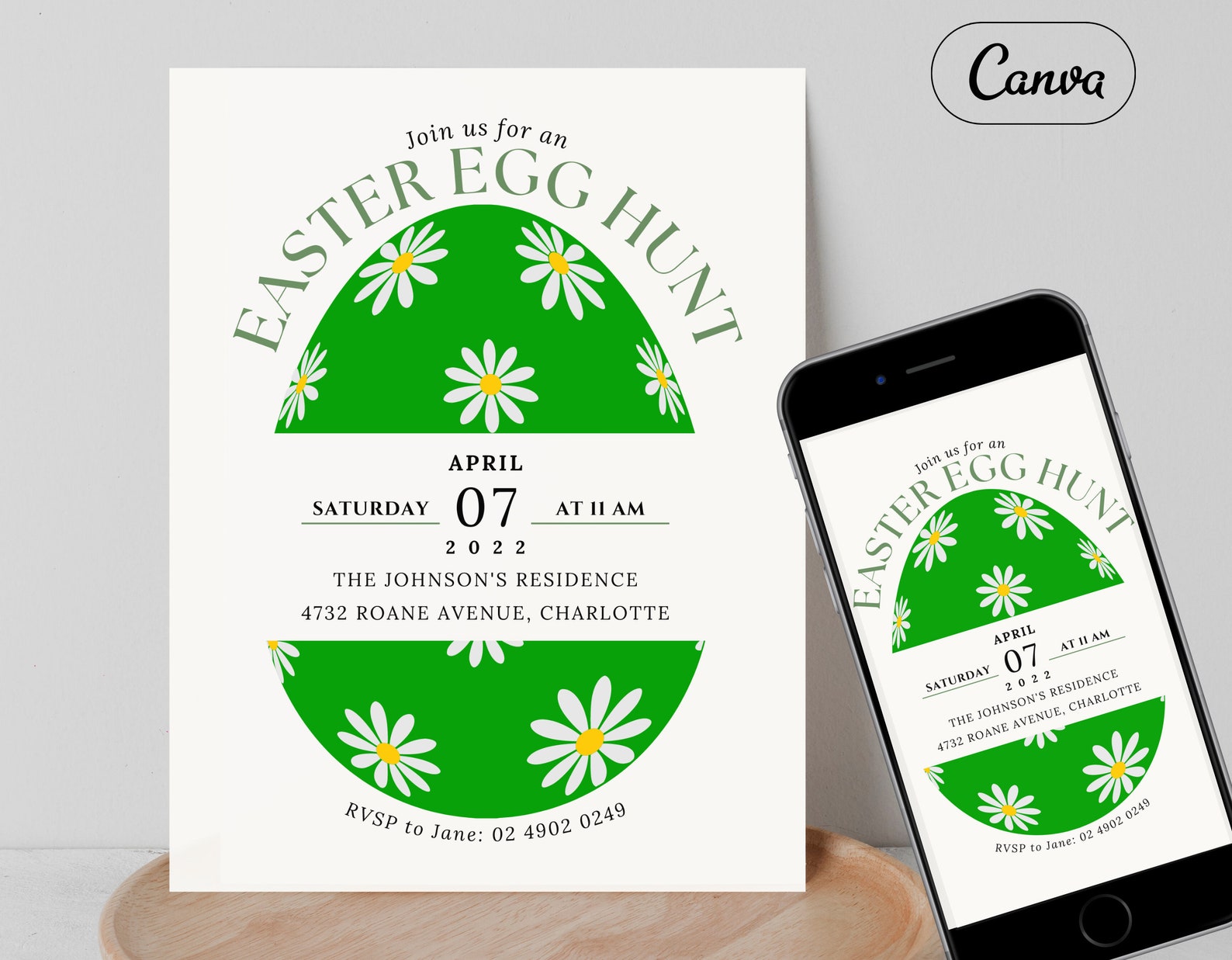 Egg Hunt Invitation Digital Template Cute Easter Card - Etsy