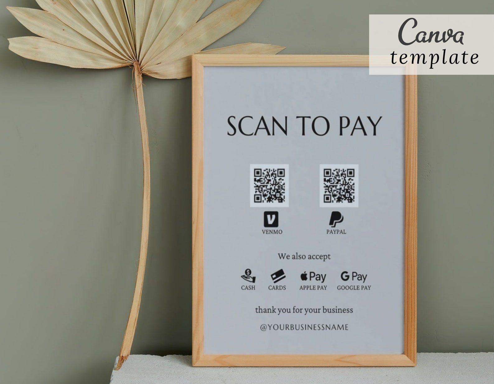 Scan to Pay Template With Qr Code for Cashless Payments on Vendor ...