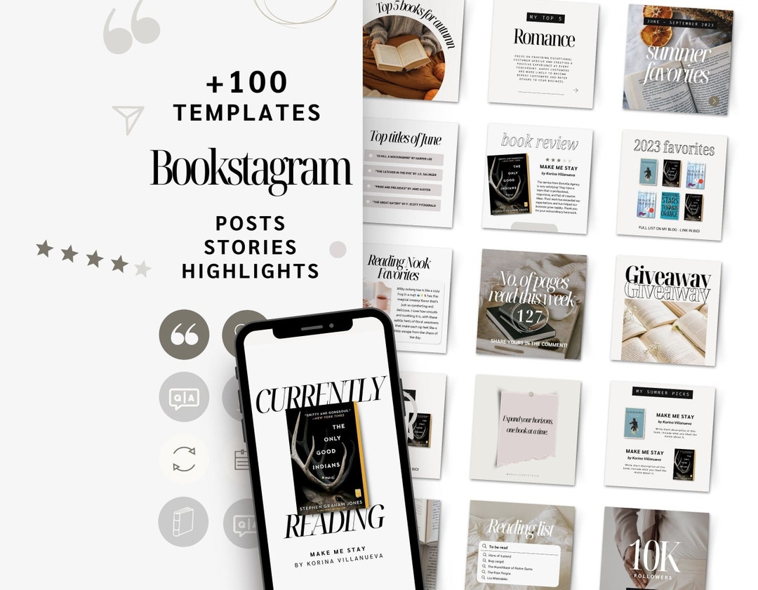 Modern Bookstagram Templates for Instagram Ultimate Bundle, Cozy ...