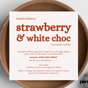 Modern Labels for Home Bakery, Home Baking Business, Food Labels With ...