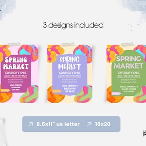 Spring Market Flyer Editable Template, Spring Fling Sign, Community ...