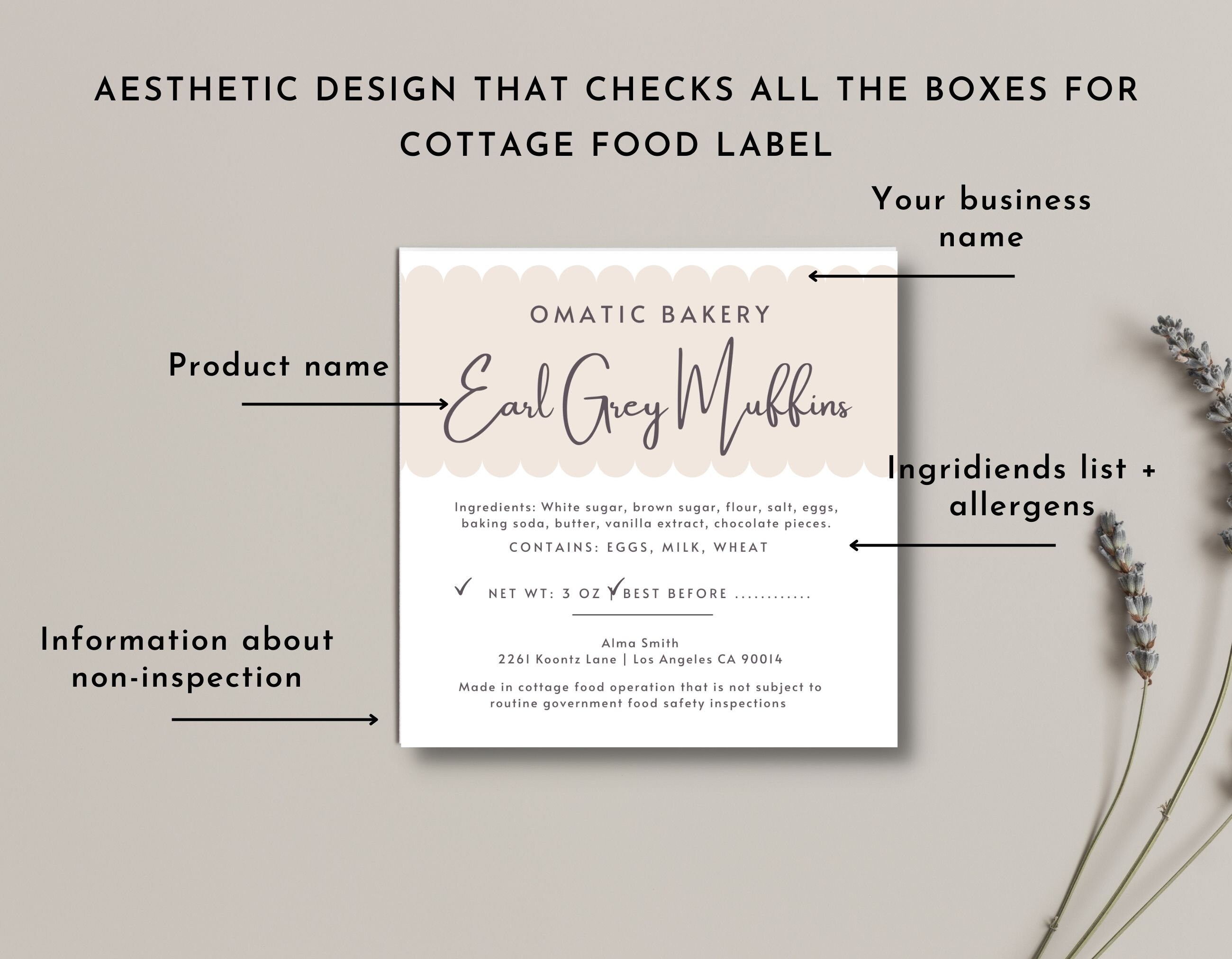 Editable Food License Label Template Custom Cottage Law - Etsy Australia