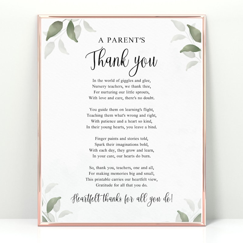 Thank You Parents - Etsy