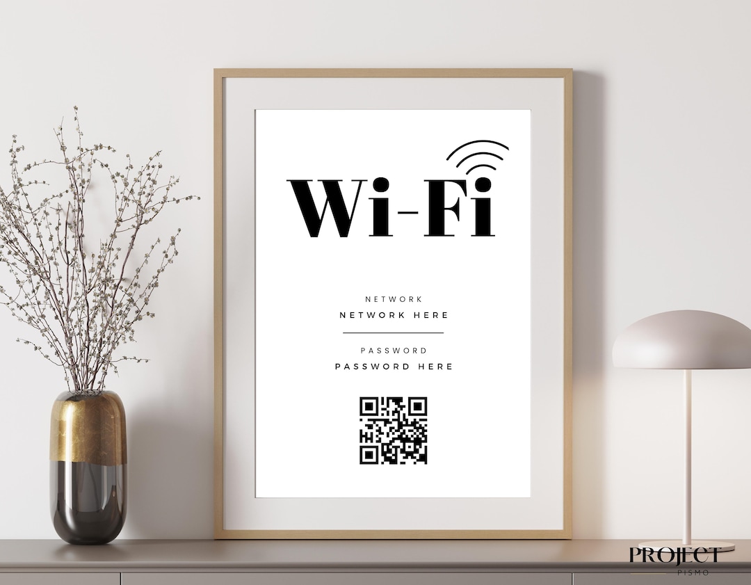 Poster Wifi Password, Network and Password Flyer, Printable ...