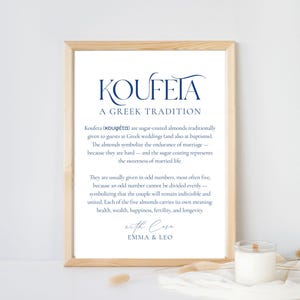 Koufeta Tag and Sign: Greek Wedding Tradition - 5 Jordan Almonds, Five ...