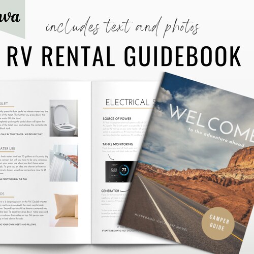 RV Rental Welcome Guidebook Template Motorhome Binder Camper - Etsy