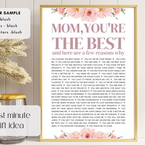 The Best Mom Gif Idea, Custom Mother and Daughter Print, Mother's Day ...